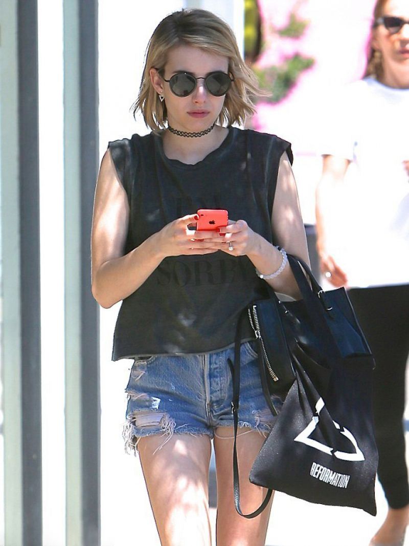 EMMA ROBERTS in Daisy Dukes Out in Los Angeles – HawtCelebs