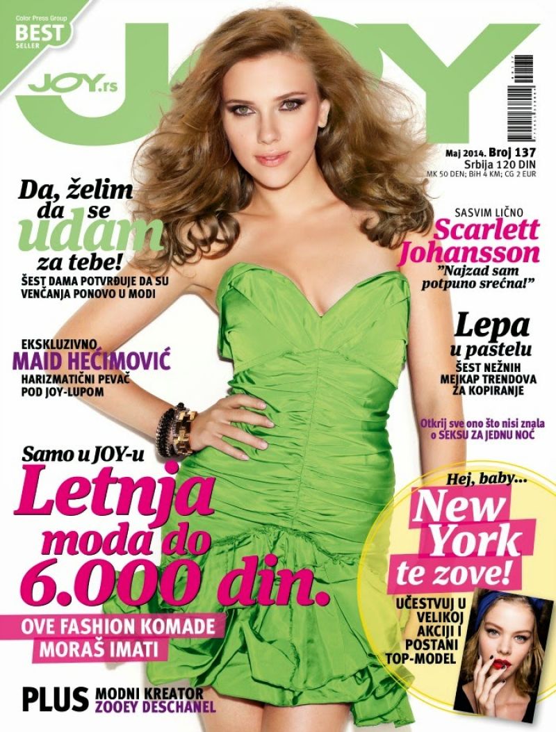 SCARLETT JOHANSSON on the Cover of Joy Magazine, May 2014 Issue ...