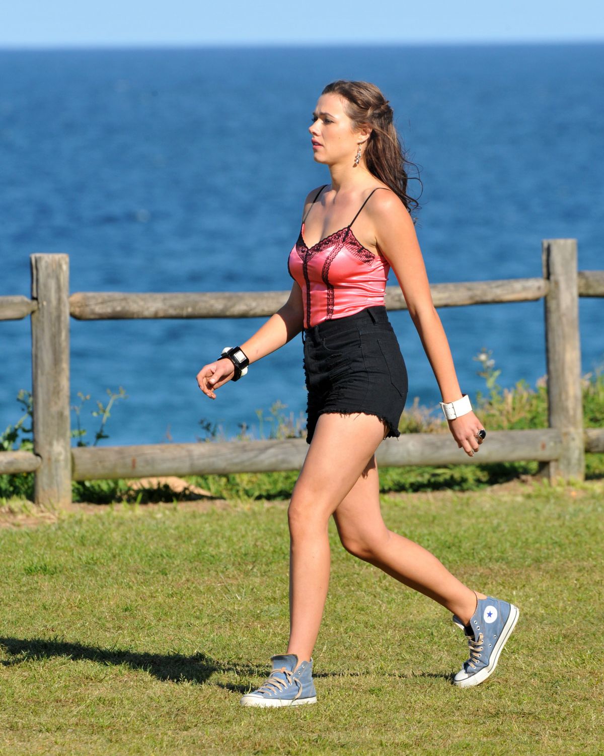DEMI HARMAN on the Set of Home and Away at Palm Beach in Sydney ...