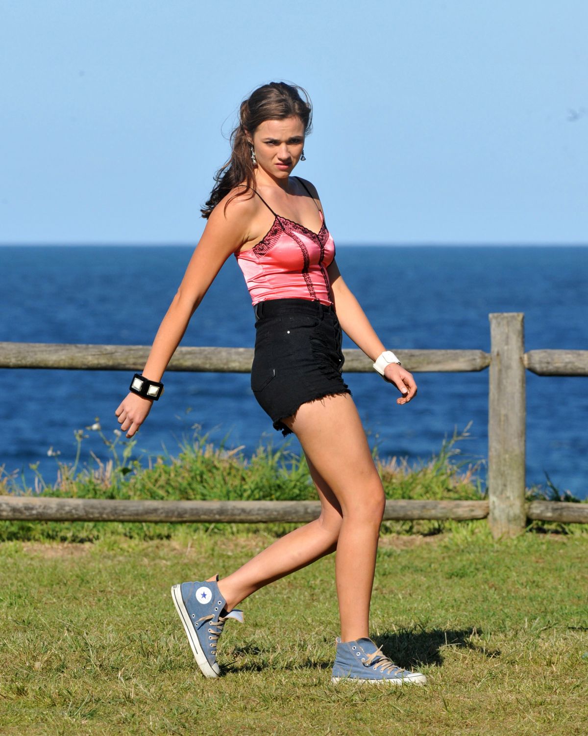 DEMI HARMAN on the Set of Home and Away at Palm Beach in Sydney ...
