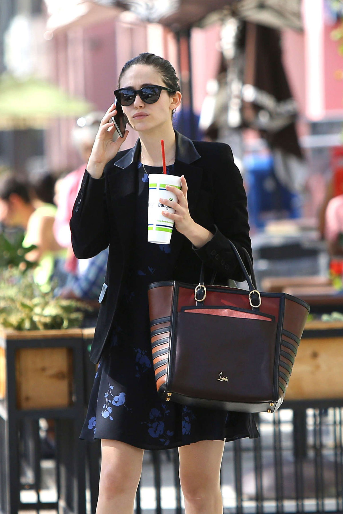 EMMY ROSSUM in Mini Dress Out and About in Los Angeles – HawtCelebs