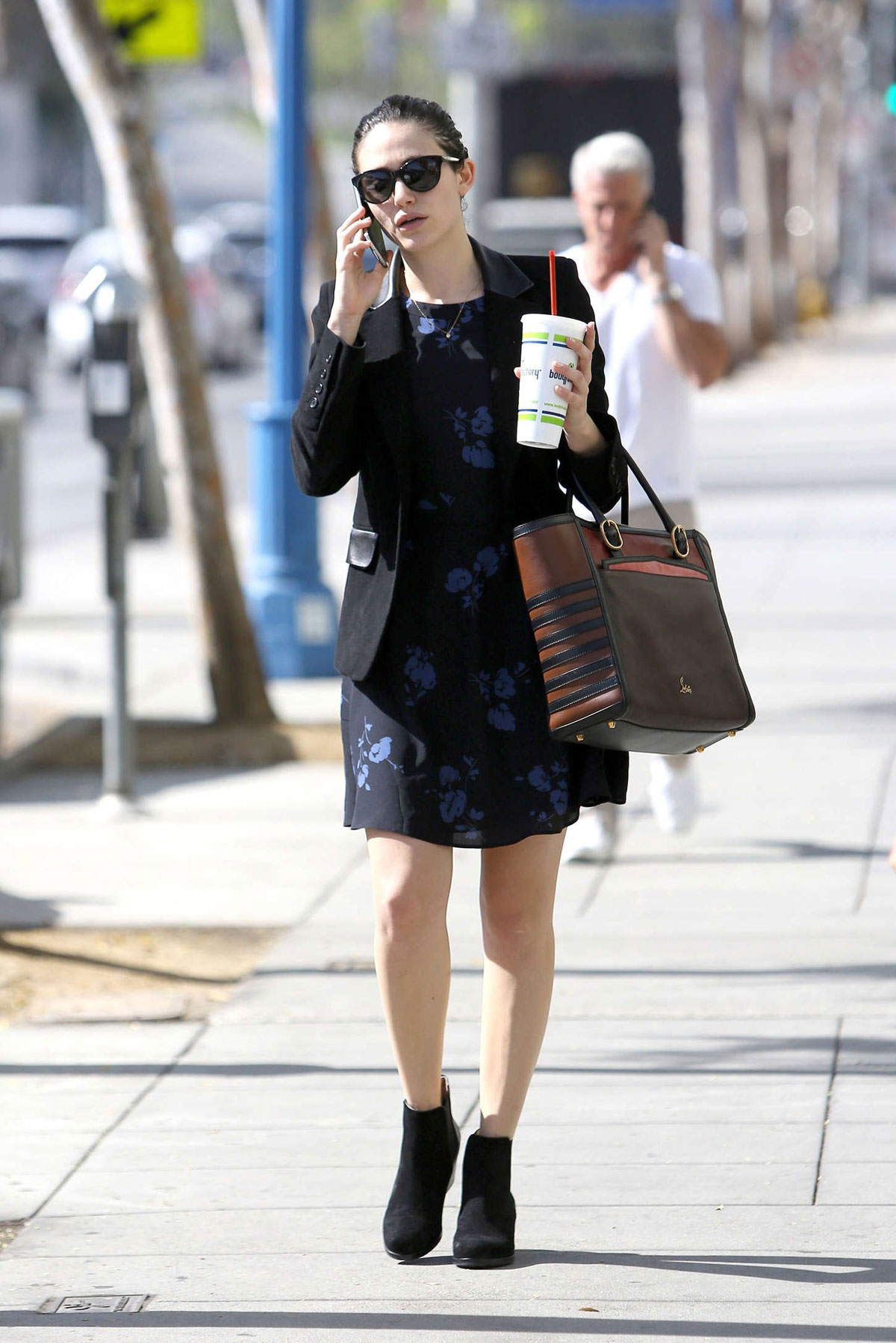 EMMY ROSSUM in Mini Dress Out and About in Los Angeles – HawtCelebs