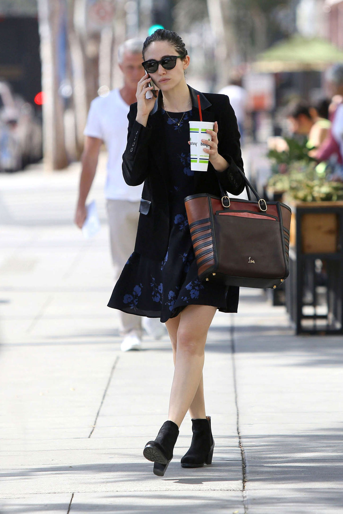 EMMY ROSSUM in Mini Dress Out and About in Los Angeles – HawtCelebs
