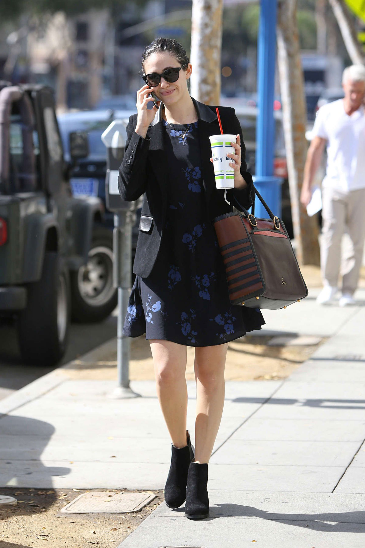 EMMY ROSSUM in Mini Dress Out and About in Los Angeles – HawtCelebs