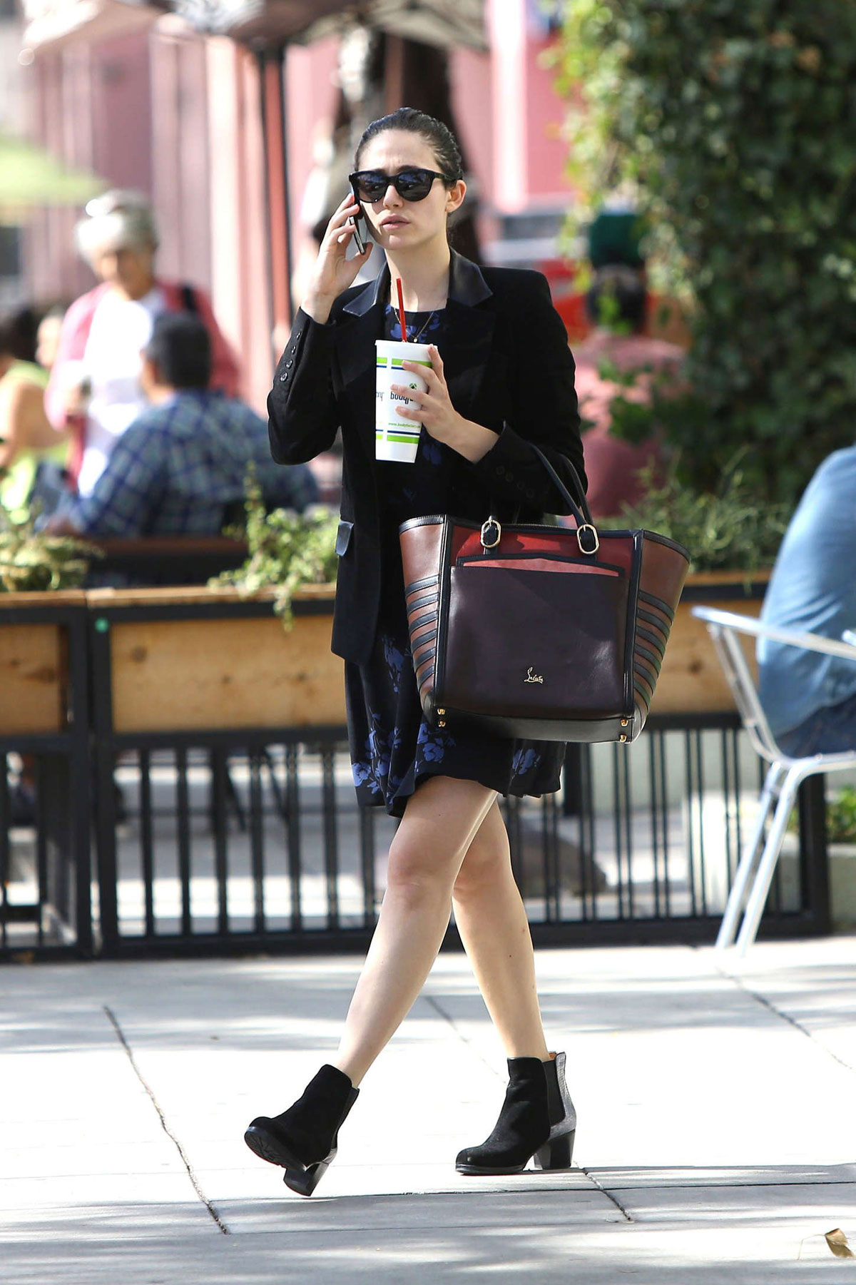 EMMY ROSSUM in Mini Dress Out and About in Los Angeles – HawtCelebs