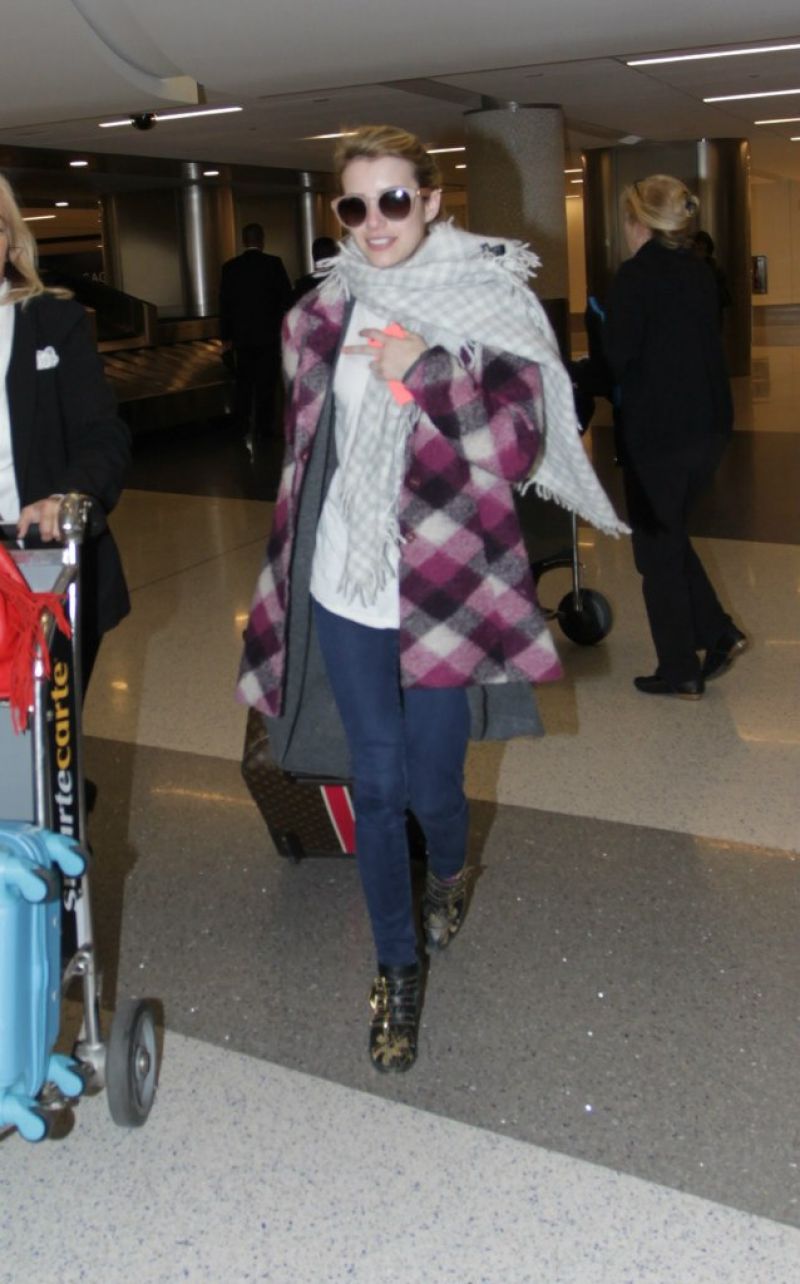 EMMA ROBERTS at LAX Airport in Los Angeles – HawtCelebs