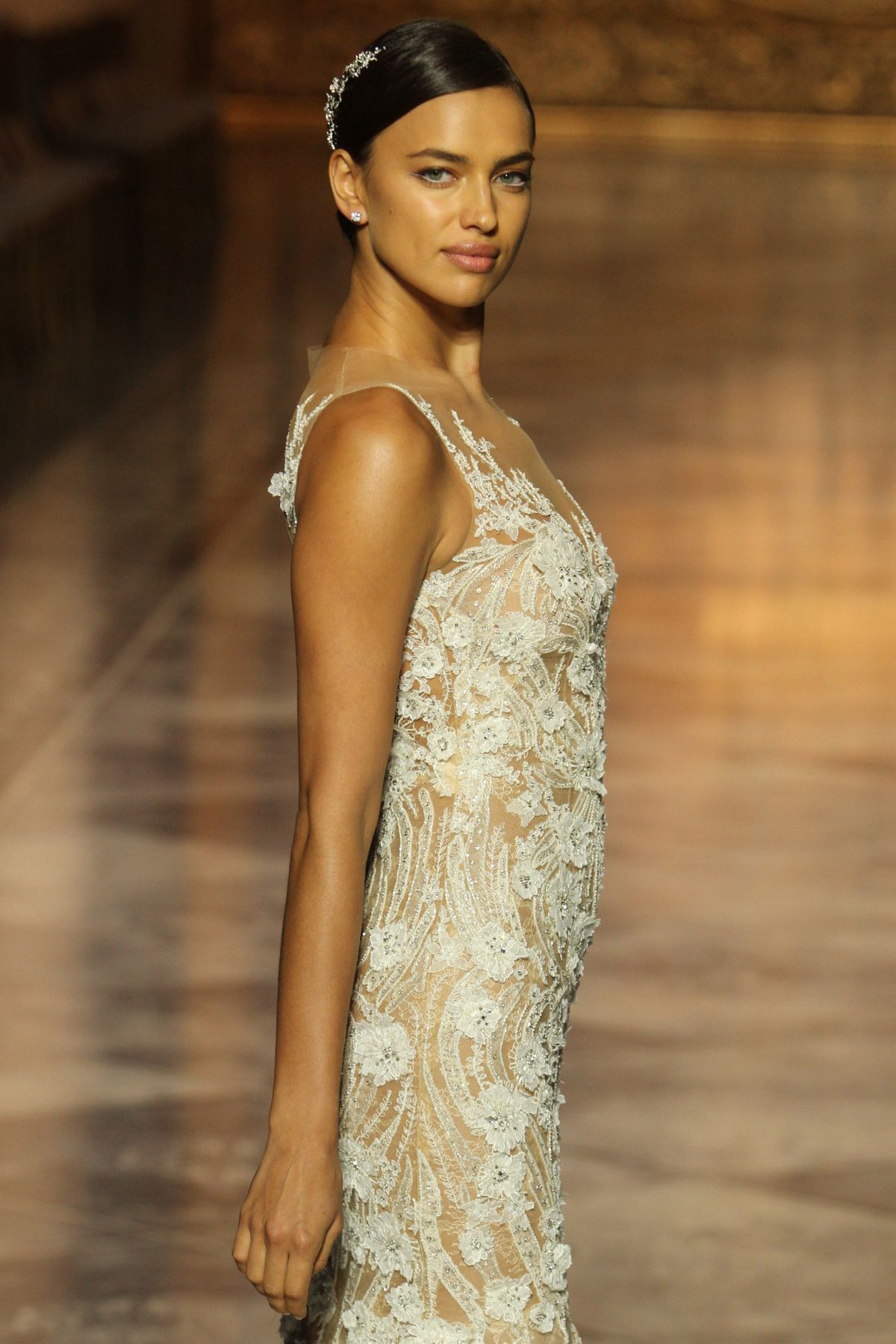 IRINA SHAYK at Pronovias Fashion Show in Barcelona – HawtCelebs