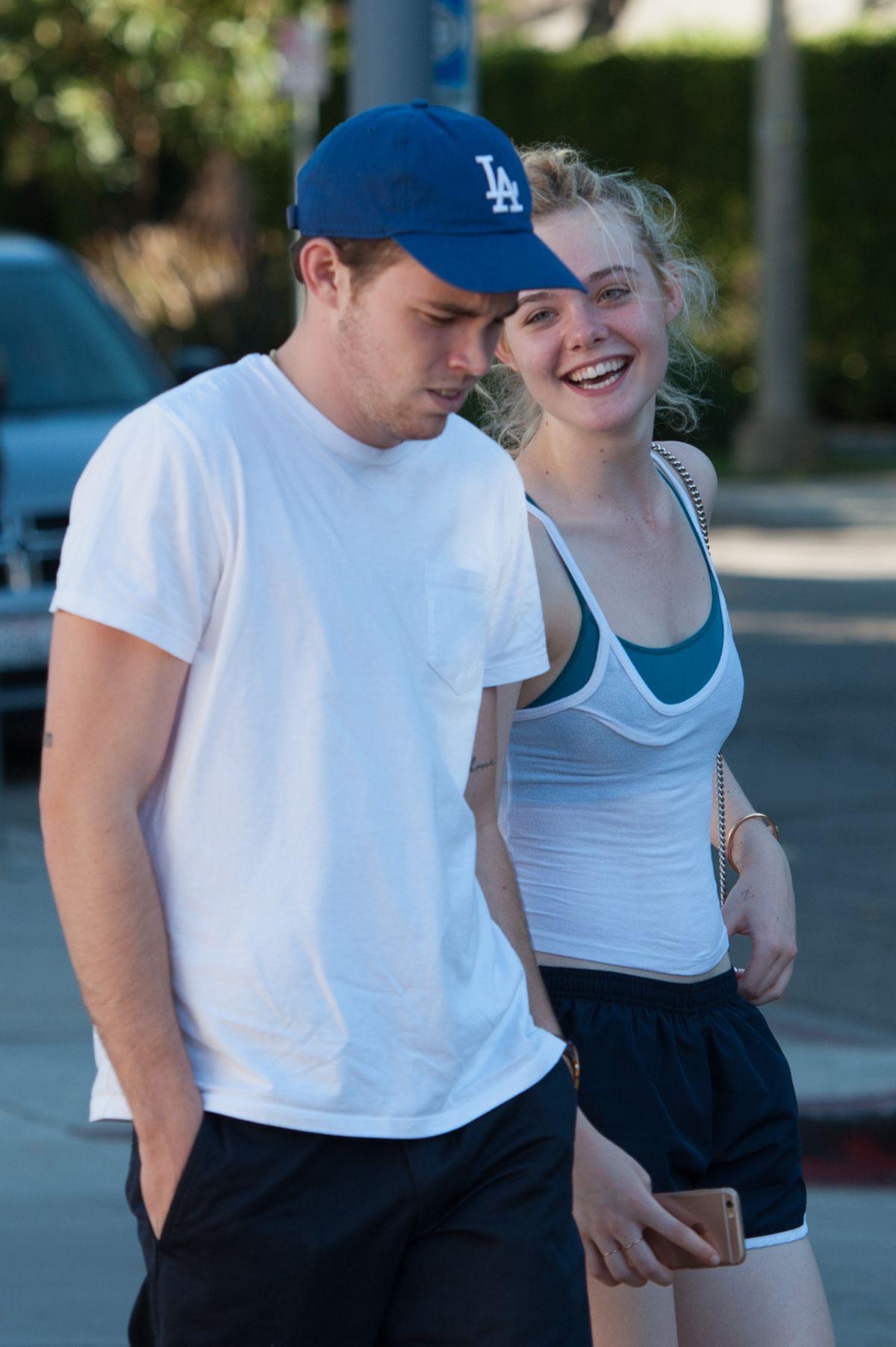 ELLE FANNING and Zalman Band Out and About in Los Angeles 07/23/2015 ...