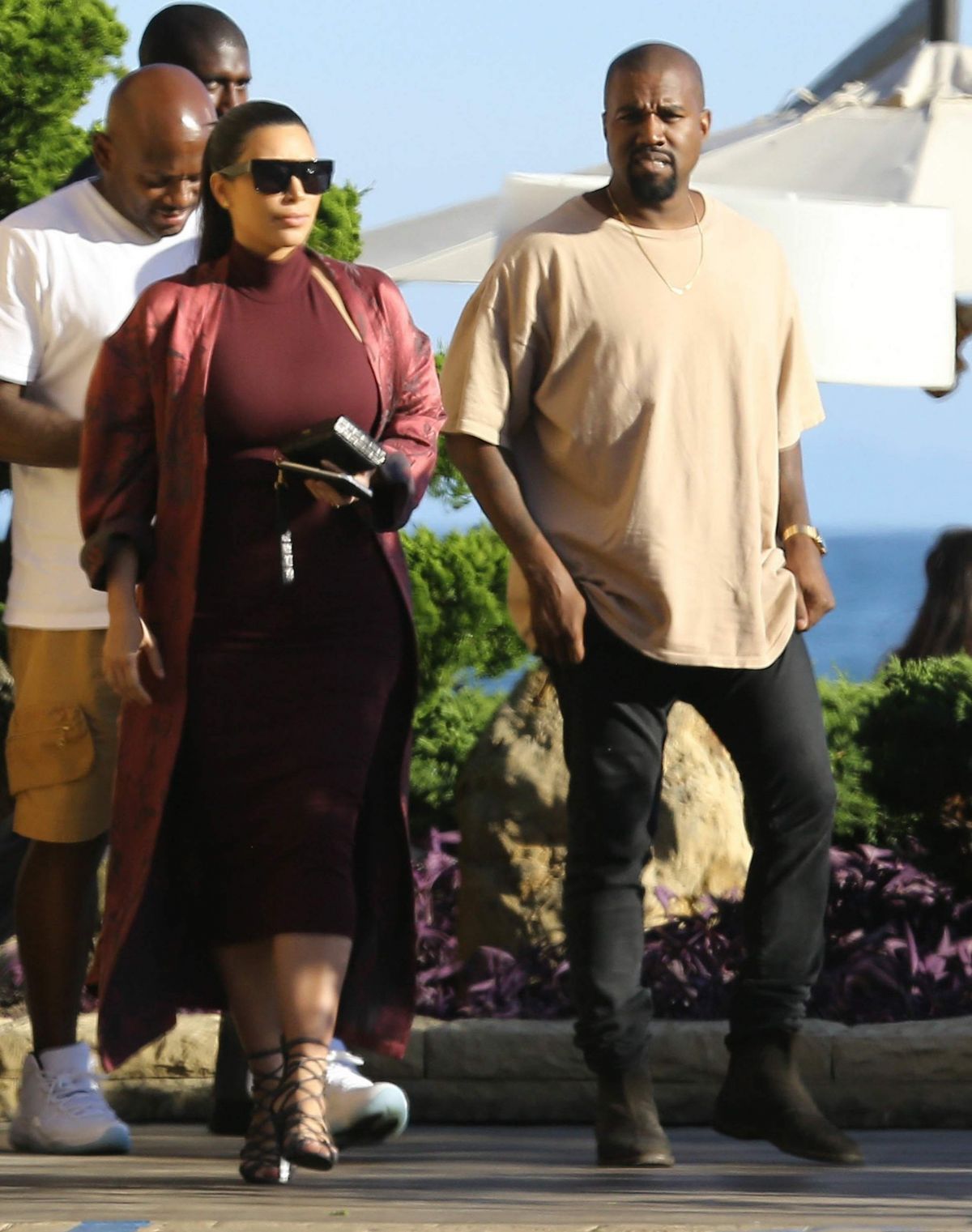 KIM KARDASHIAN and Kanye West at Nobu Restaurant in Malibu 07/11/2015 ...