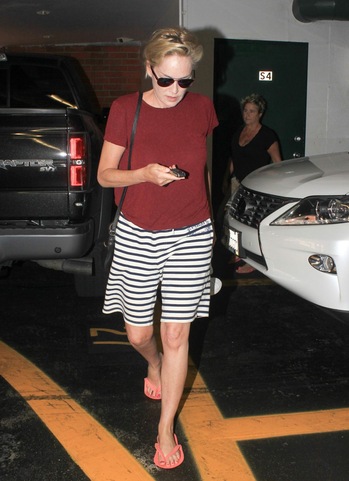 SHARON STONE at a Nails Salon in Los Angeles 08/26/2015 – HawtCelebs