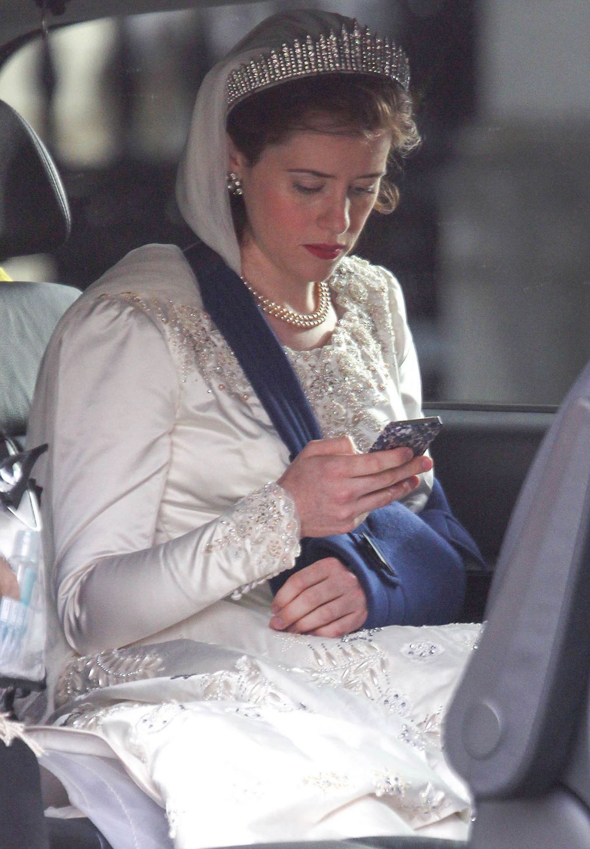 CLAIRE FOY Has Been Injured on the Set of The Crown in England 11/15 ...
