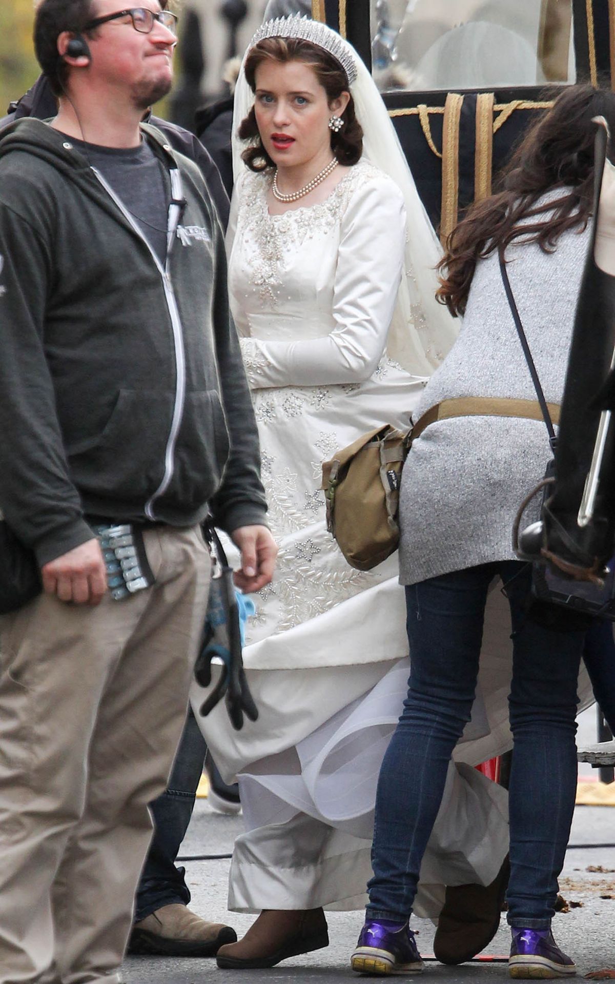 CLAIRE FOY Has Been Injured on the Set of The Crown in England 11/15 ...