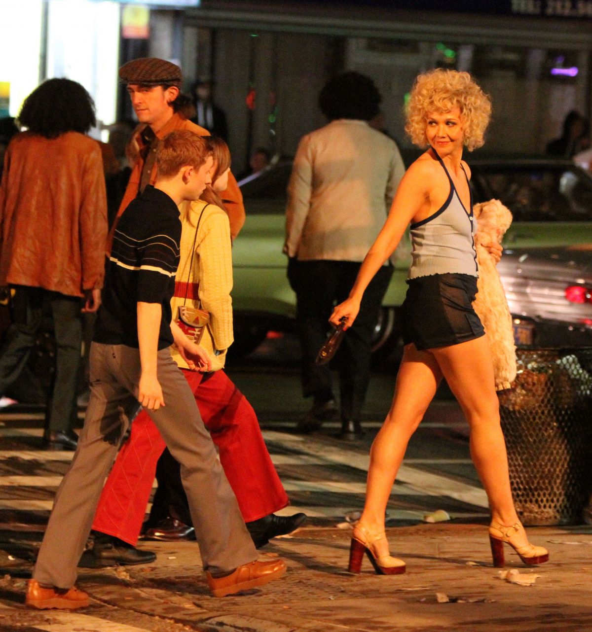 MAGGIE GYLLENHAAL on the Set of The Deuce in New York 11/03/2015 ...