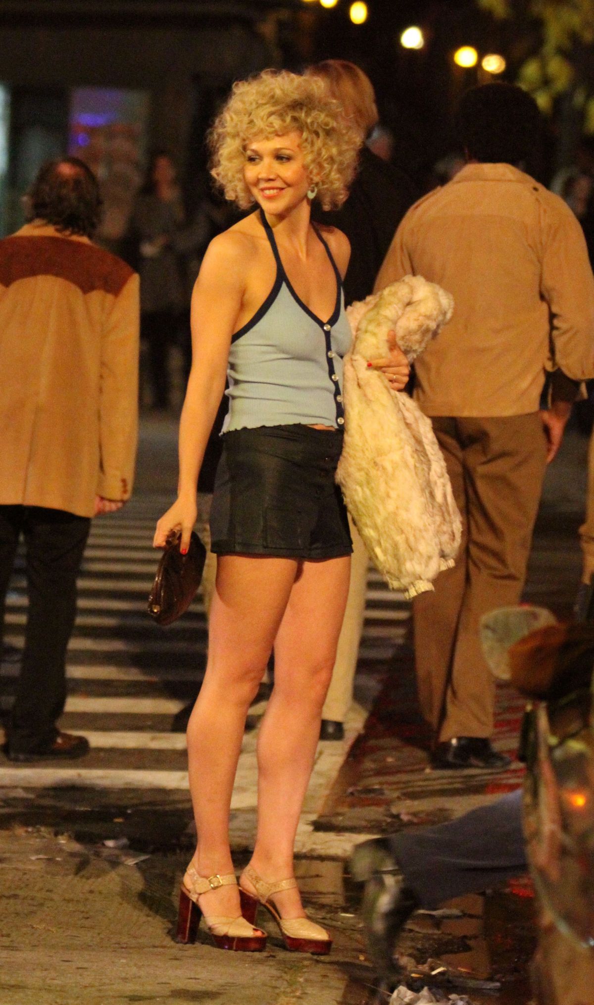 MAGGIE GYLLENHAAL on the Set of The Deuce in New York 11/03/2015 ...