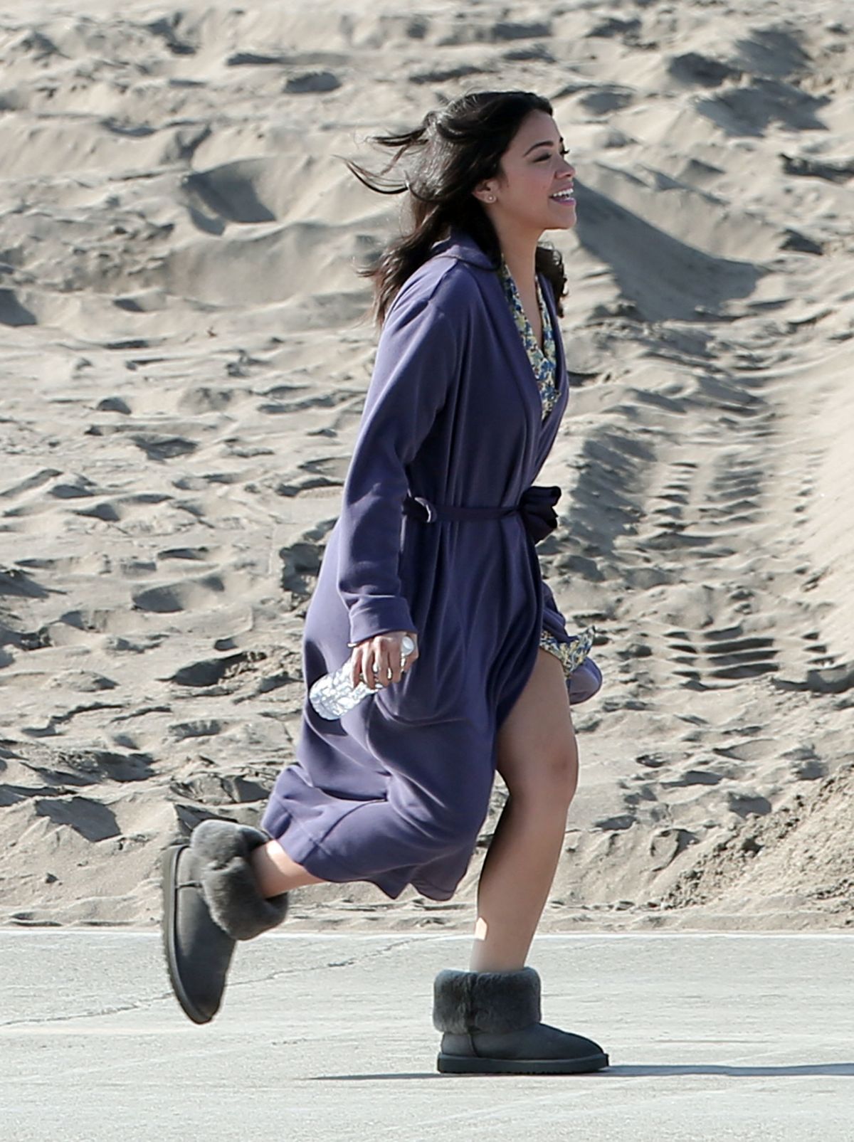 GINA RODRIGUEZ on the Set of Jane the Virgin in Los Angeles 01/14/2016 ...