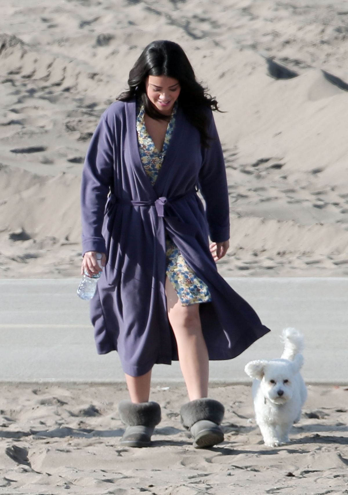 GINA RODRIGUEZ on the Set of Jane the Virgin in Los Angeles 01/14/2016 ...