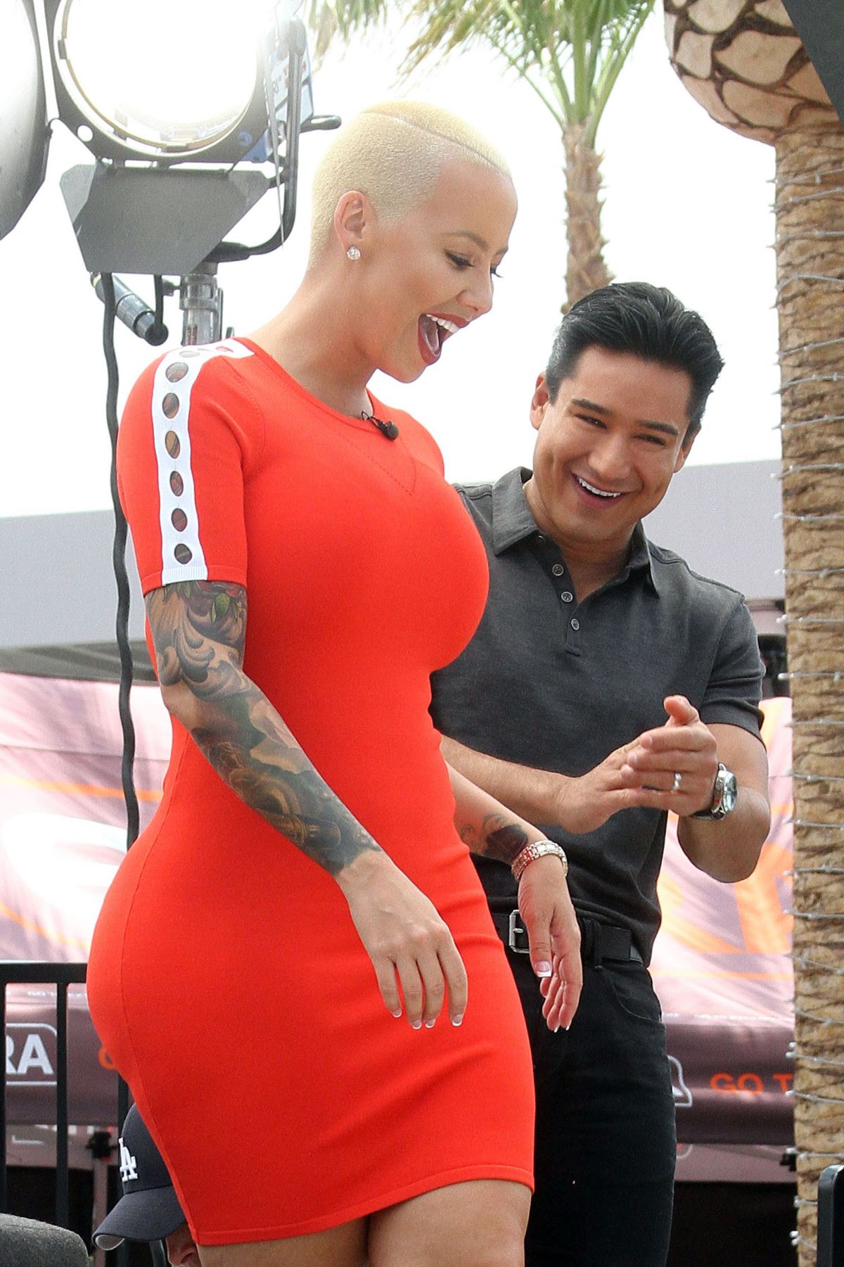 AMBER ROSE on the Set of Extra in Hollywood 06/13/2016 – HawtCelebs