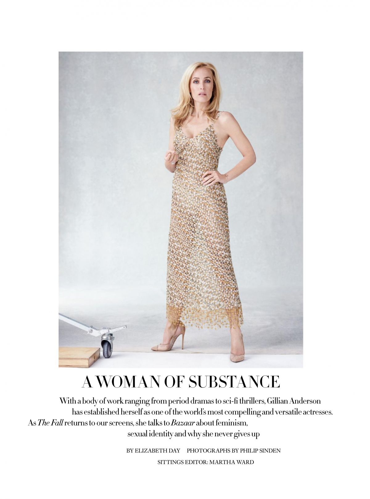 GILLIAN ANDERSON in Harper’s Bazaar Magazine, UK October 2016 Issue ...