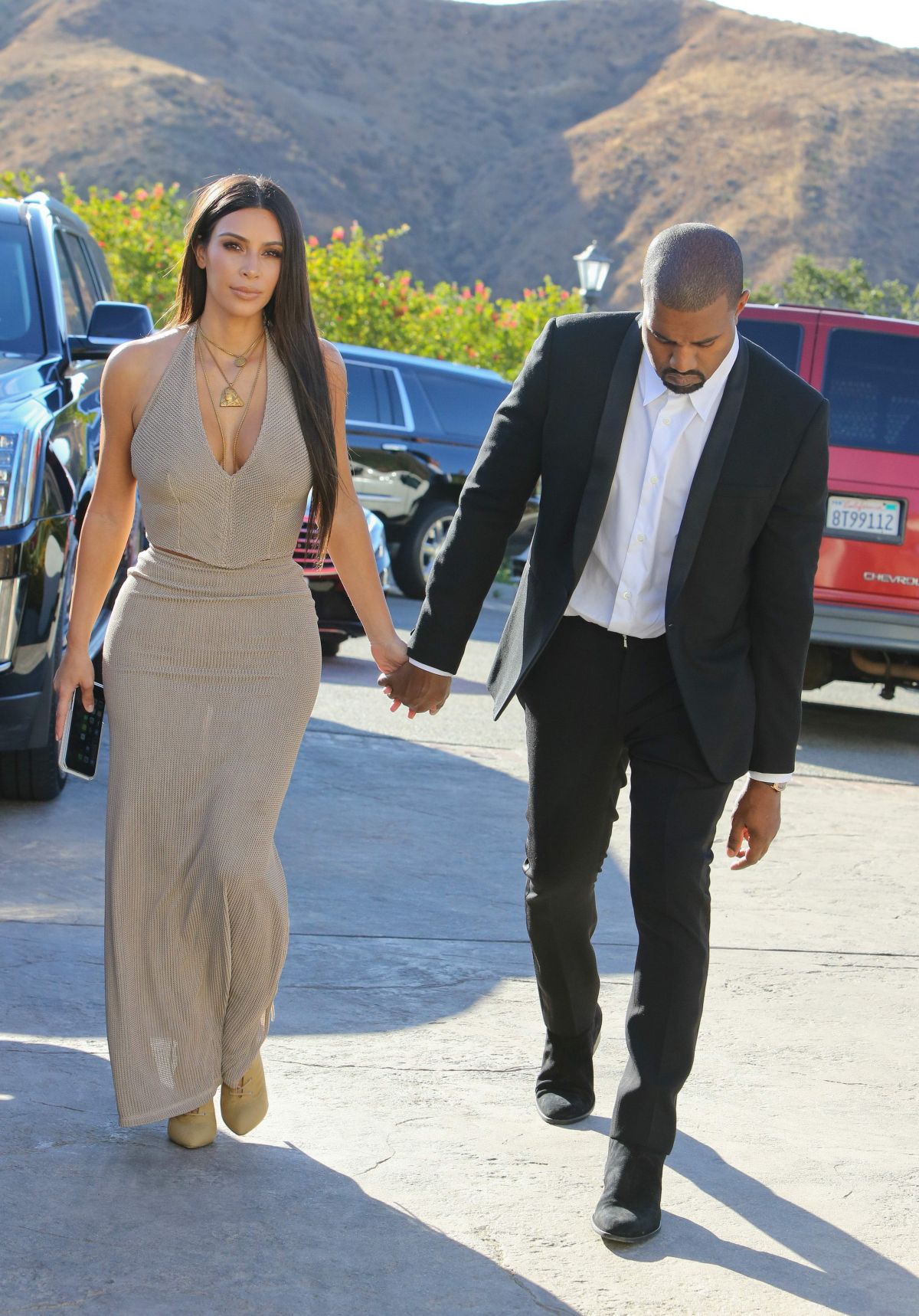 KIM KARDASHIAN and Kanye West at Wedding of Their Friends in Simi ...