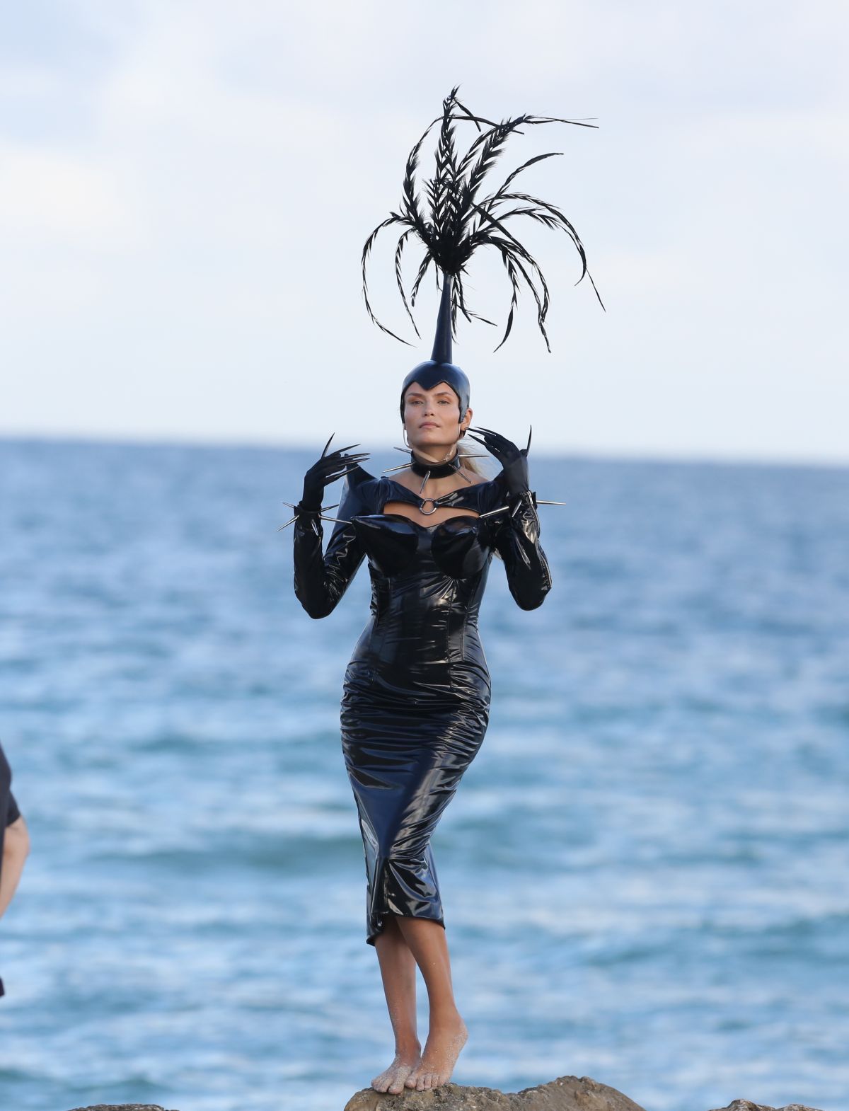 NATASHA POLY in Vinyl Outfit at a Photoshoot in Miami Beach 11/03/2016 ...