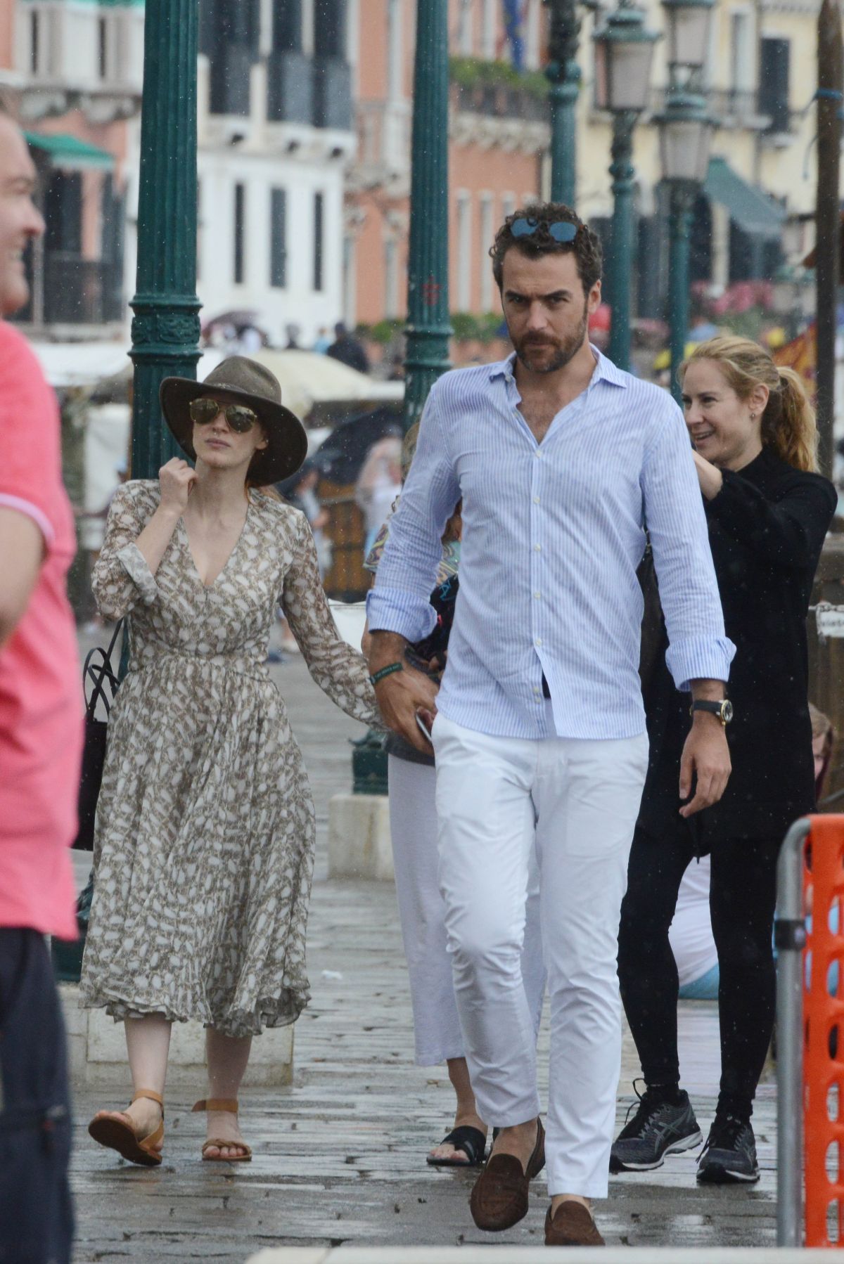 JESSICA CHASTAIN and Gian Luca Passi de Preposulo Out in Venice 06/07 ...