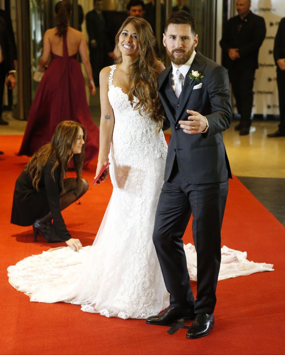 ANTONELLA ROCCUZZO With Lionel Messi At Wedding Reception In Argentina