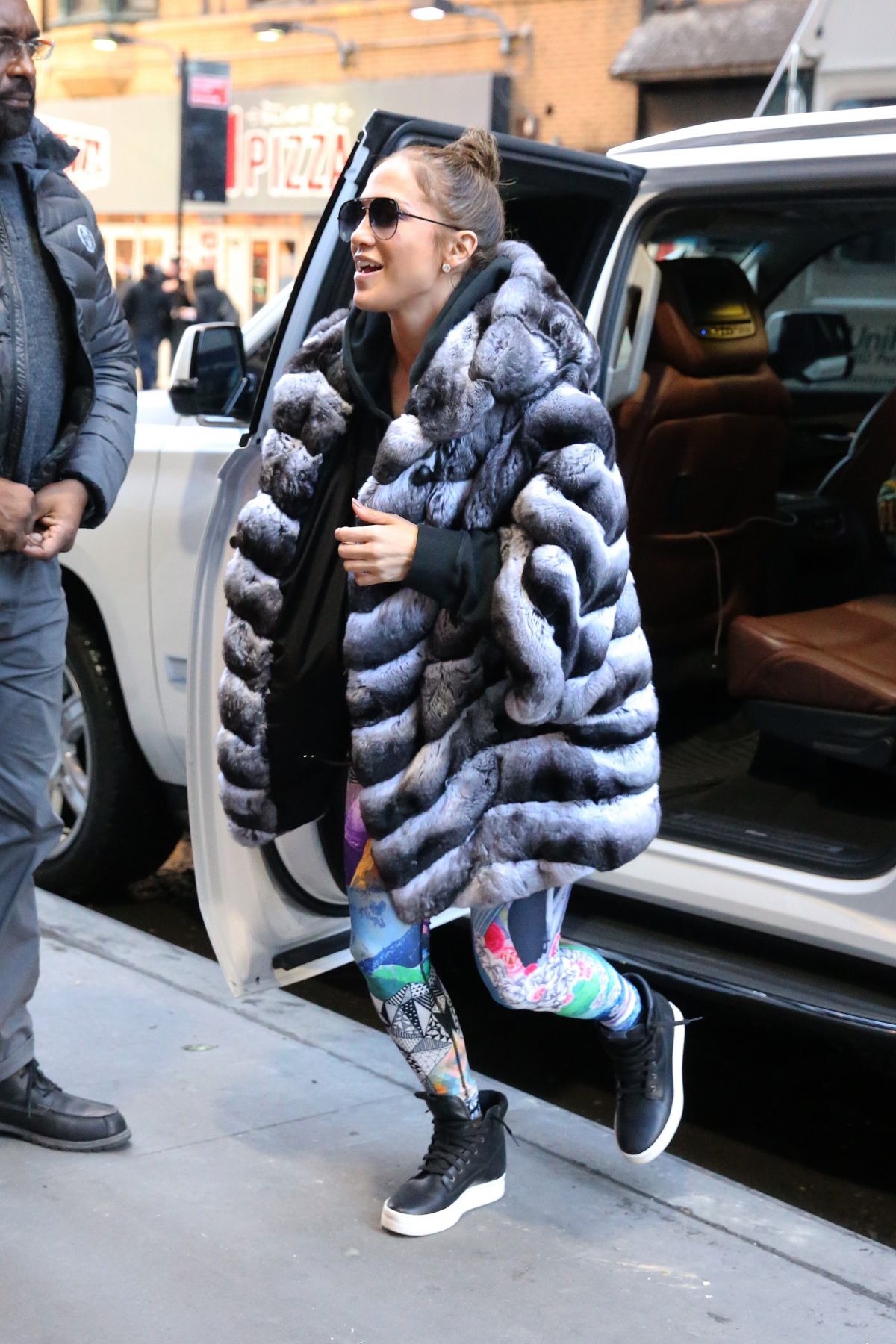 JENNIFER LOPEZ in Faux Fur Coat Arrives at a Gym in New York 11/10/2017 ...