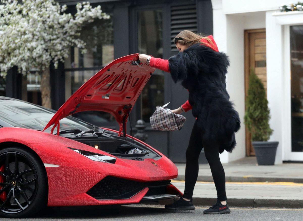 DARIA RADIONOVA in Swarovski Chrystal Covered Lamborghini Out in London ...