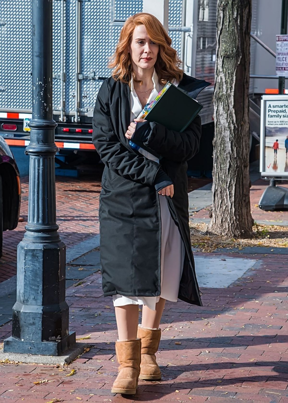 SARAH PAULSON on the Set of Glass in Philadelphia 12/04/2017 – HawtCelebs