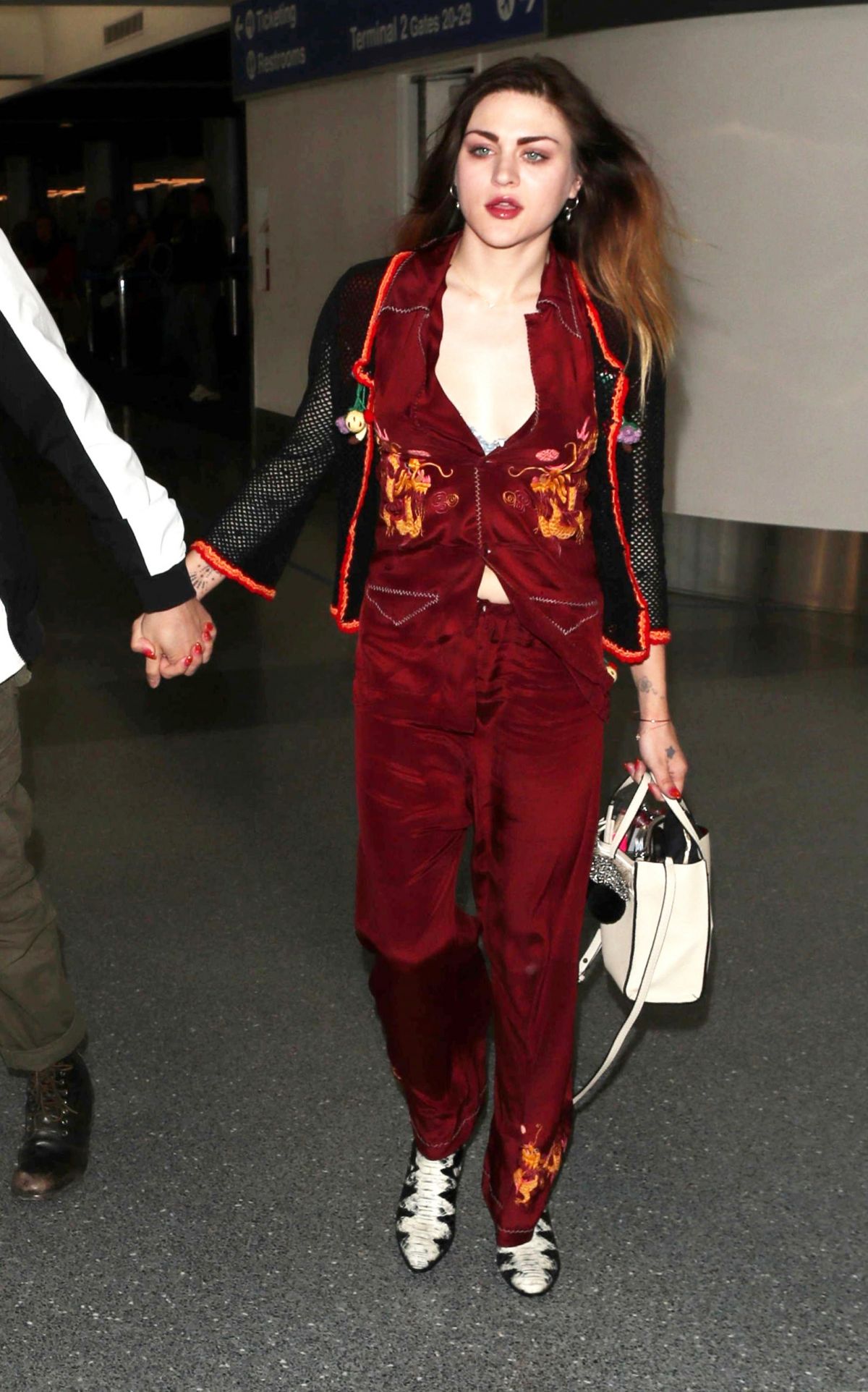 FRANCES BEAN COBAIN and Matthew Cook at LAX Airport in Los Angeles 02 ...