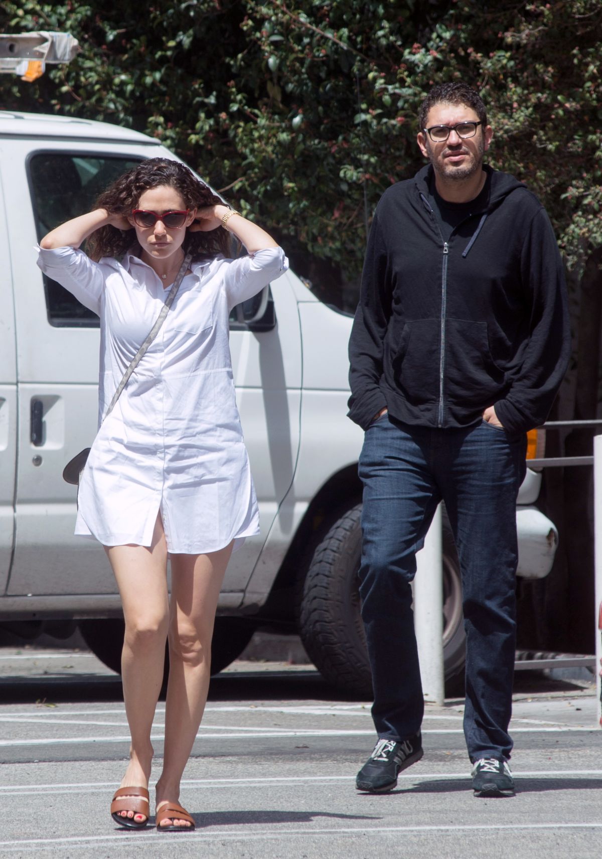 EMMY ROSSUM and Sam Esmail Out Shopping in Los Angeles 04/09/2018 ...