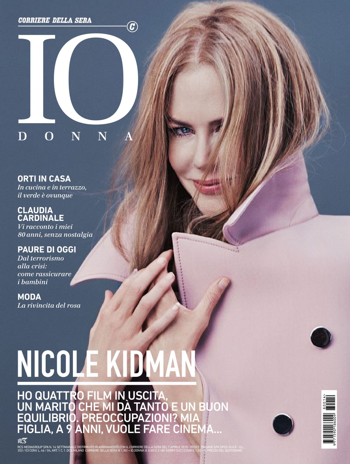 NICOLE KIDMAN in Io Donna Del Corriere Della Sera, April 2018 Issue ...