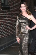 ANNE HATHAWAY at Late Show with Stephen Colbert in New York 05/23/2018 ...