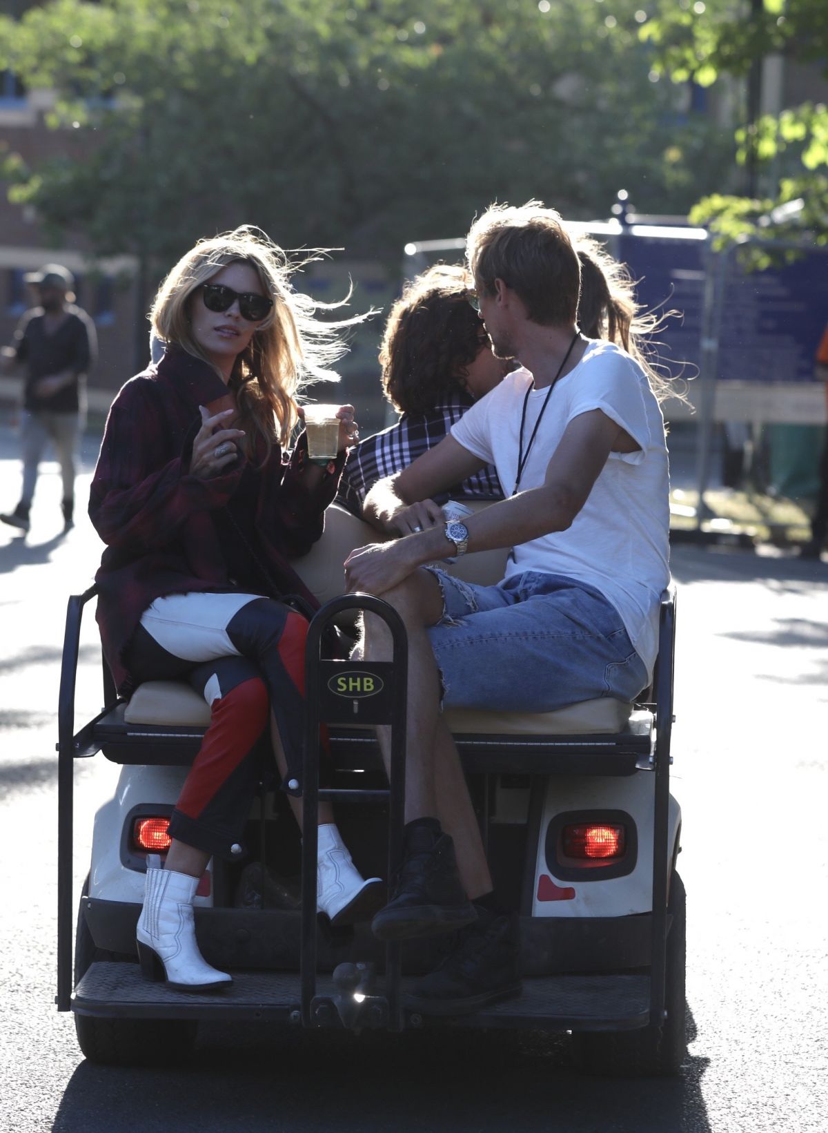 ABIGAIL ABBEY CLANCY and Peter Crouch at Golf Cart at Isle of Wight ...