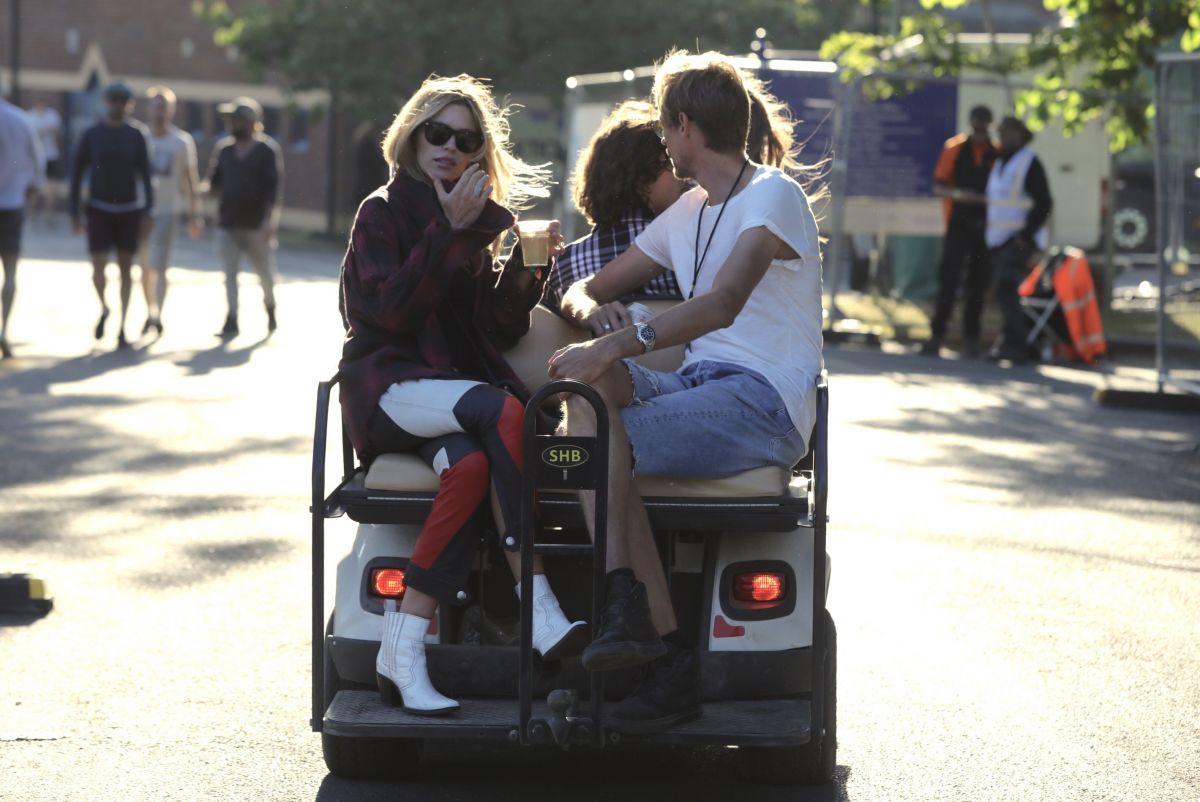 ABIGAIL ABBEY CLANCY and Peter Crouch at Golf Cart at Isle of Wight ...