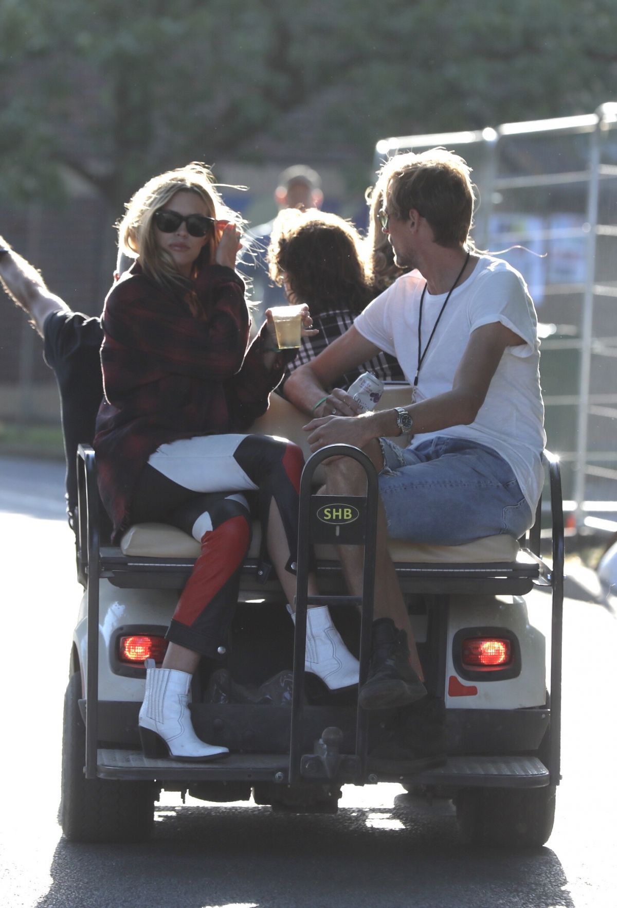 ABIGAIL ABBEY CLANCY and Peter Crouch at Golf Cart at Isle of Wight ...