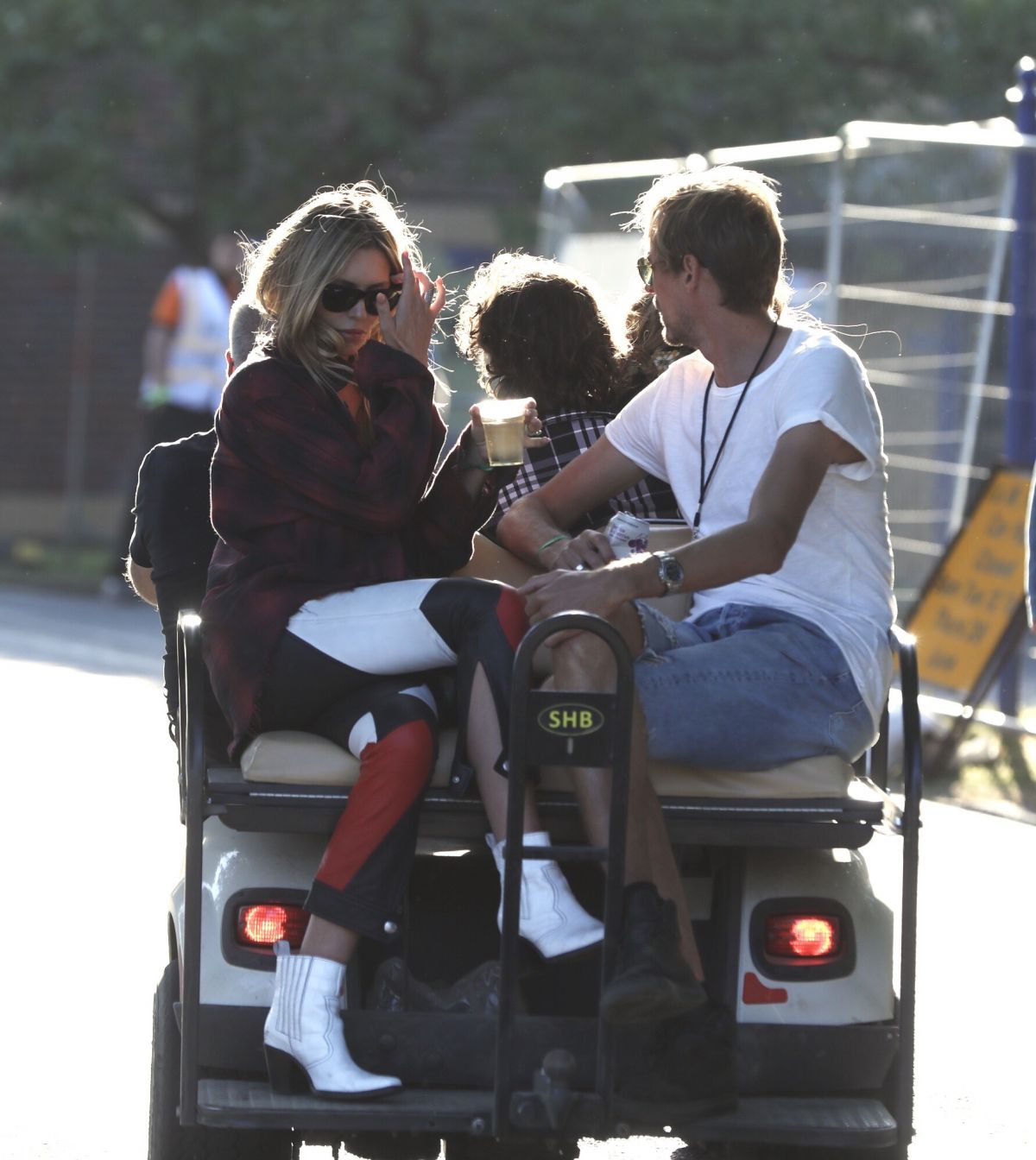ABIGAIL ABBEY CLANCY and Peter Crouch at Golf Cart at Isle of Wight ...