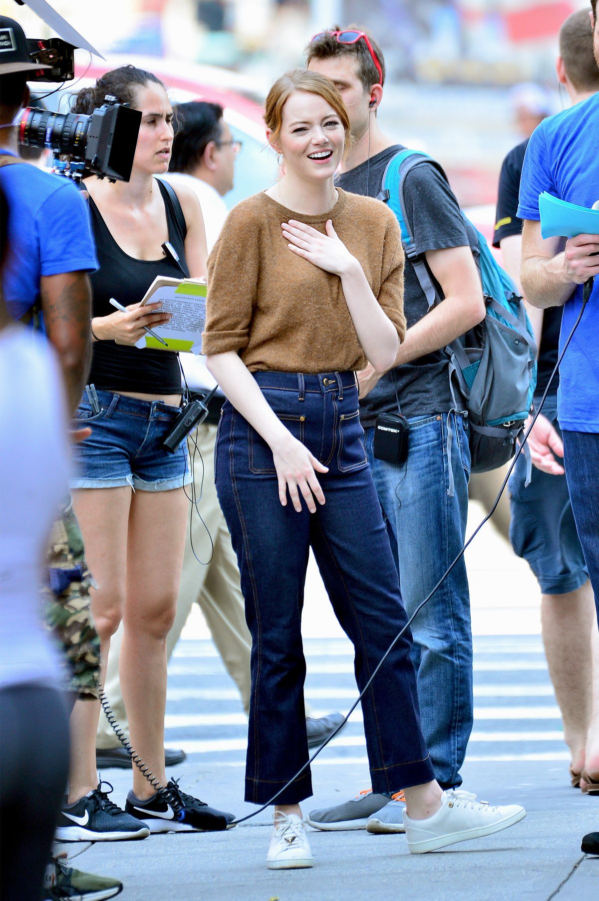 EMMA STONE Filming Billy on the Street in New York 07/16/2018 – HawtCelebs