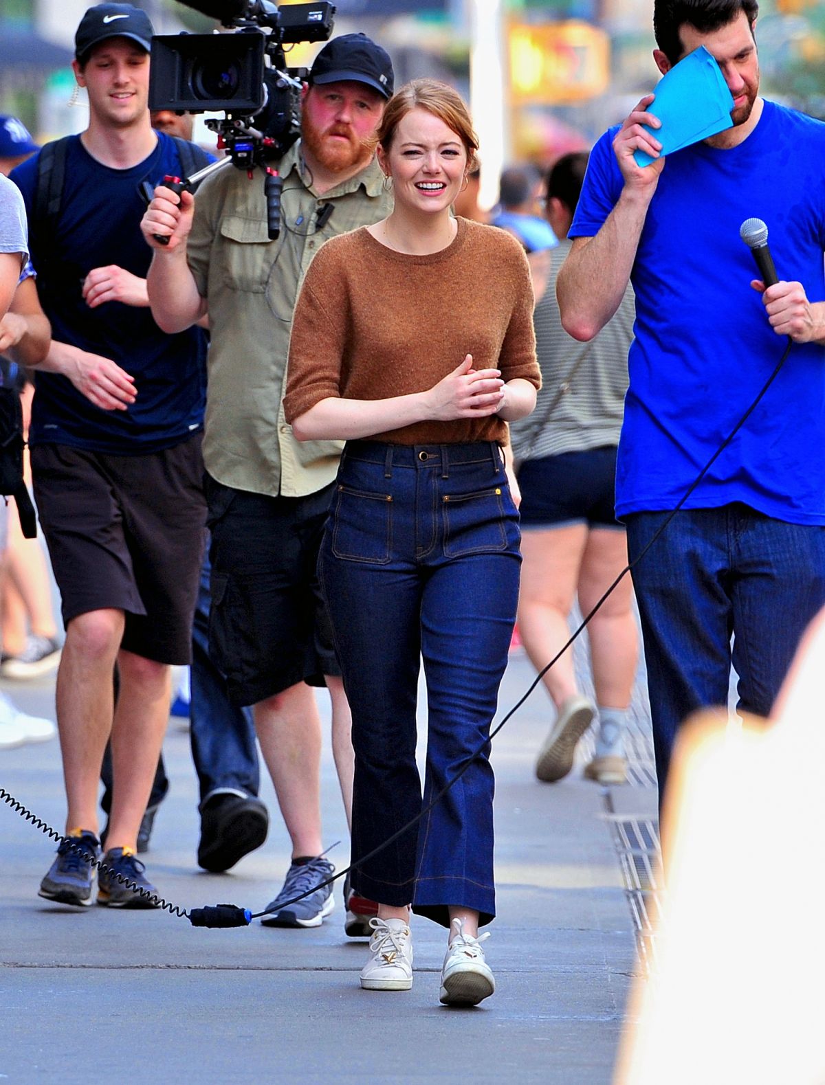 EMMA STONE Filming Billy on the Street in New York 07/16/2018 – HawtCelebs