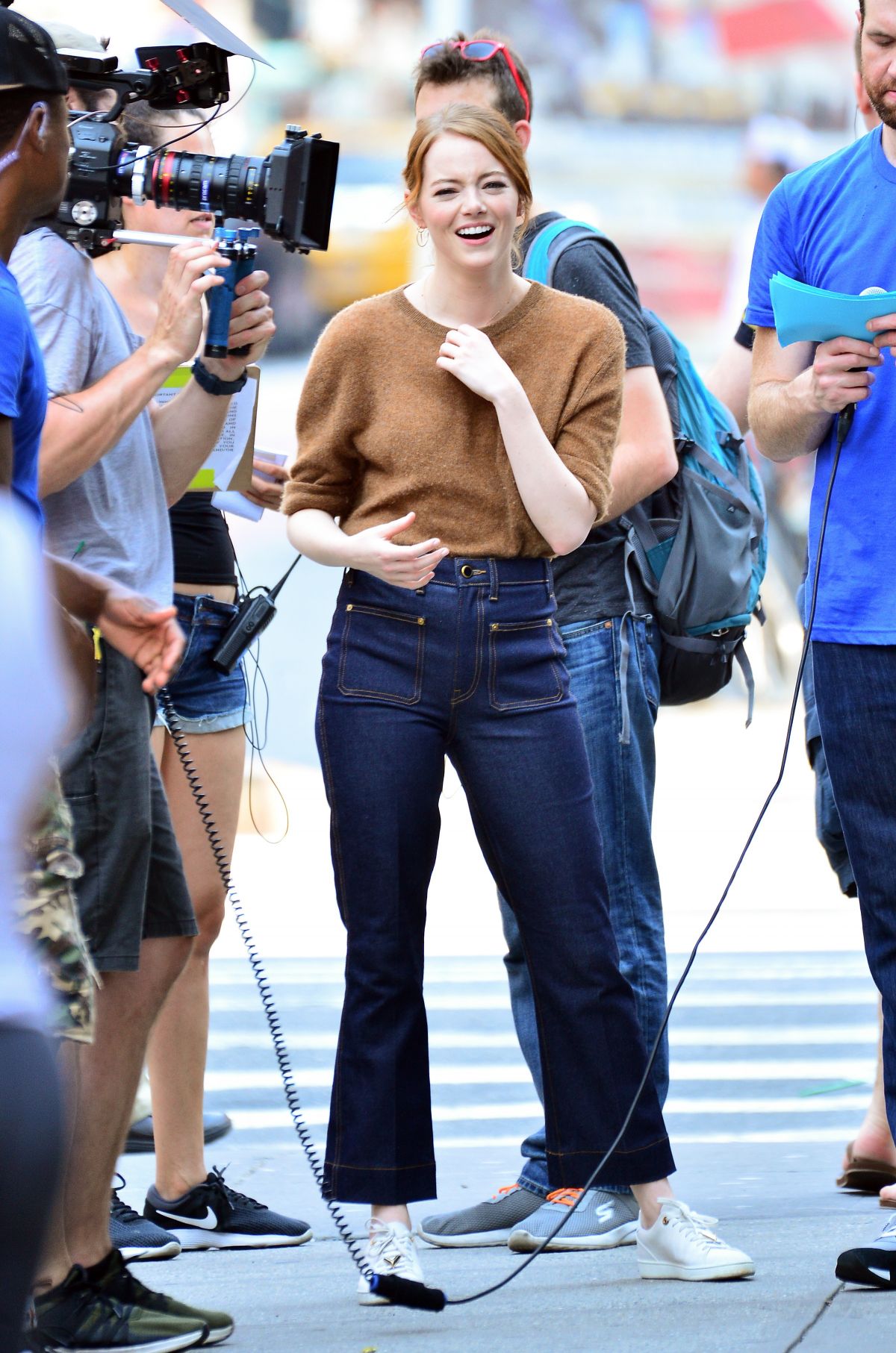 EMMA STONE Filming Billy on the Street in New York 07/16/2018 – HawtCelebs