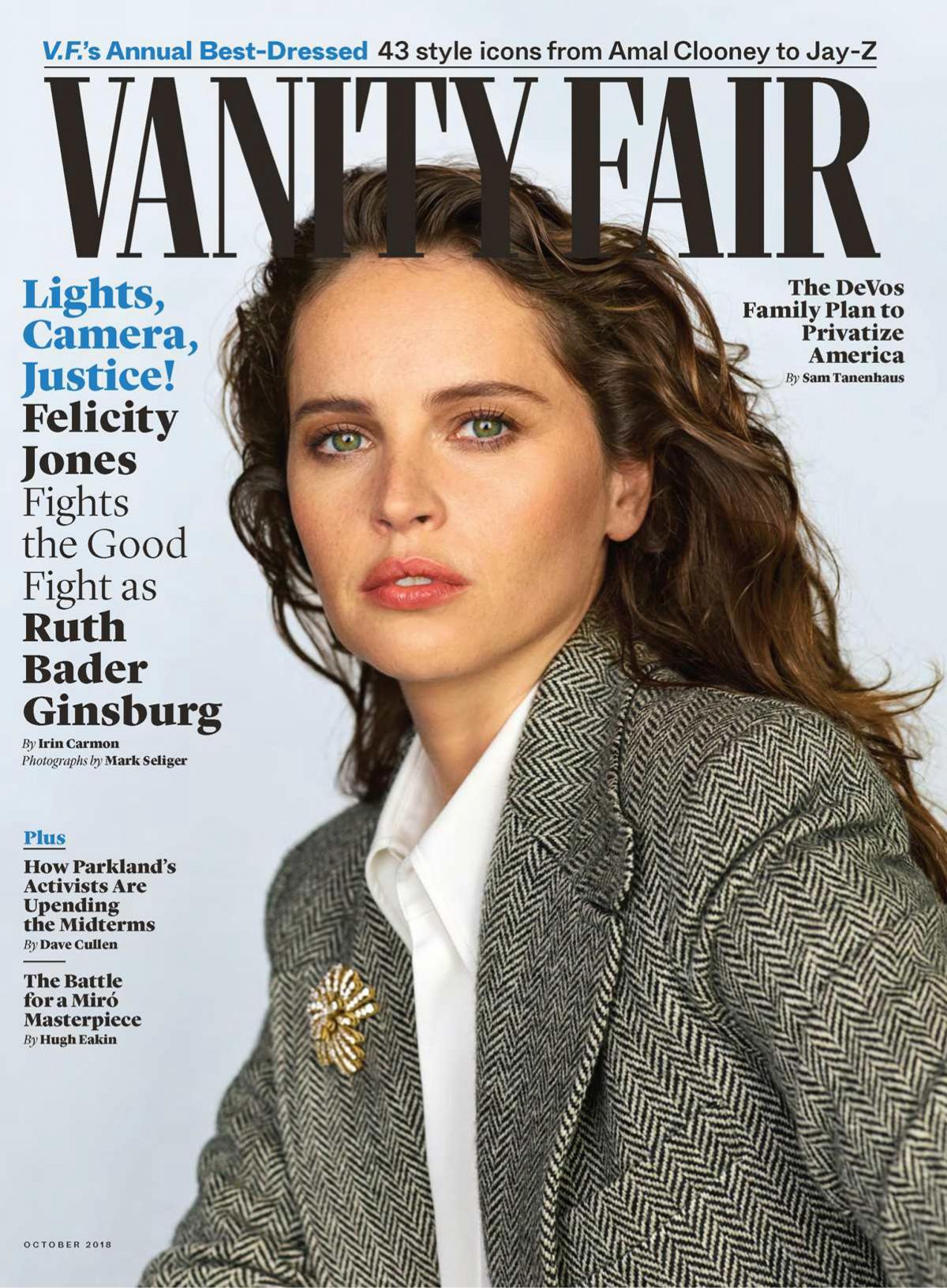 FELICITY JONES in Vanity Fair Magazine, October 2018 Issue – HawtCelebs