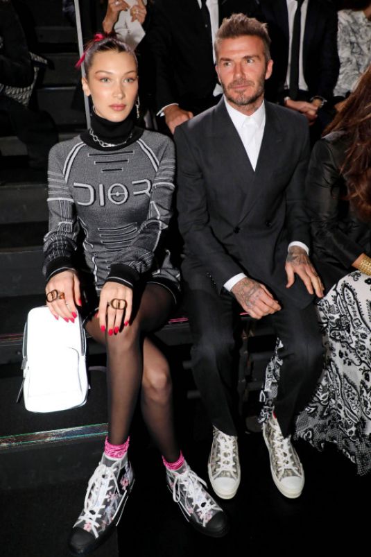 BELLA HADID and David Beckham at Dior Pre-Fall 2019 Men’s Collection ...