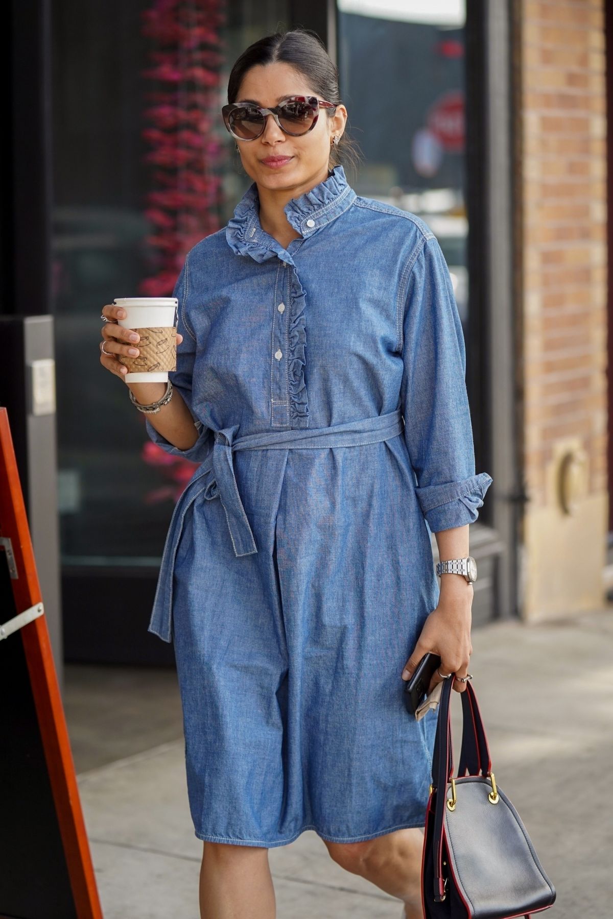 FREIDA PINTO in a Denim Dress Out in Los Angeles 01/11/2019 – HawtCelebs