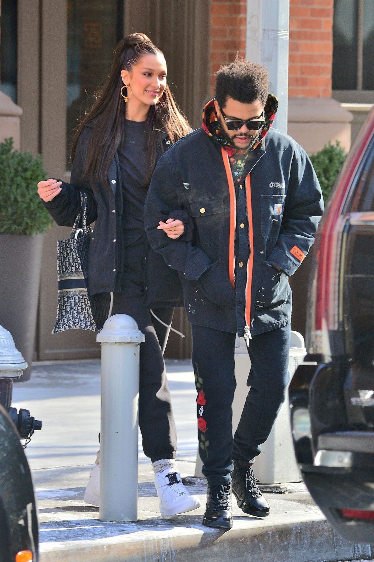 BELLA HADID and The Weeknd Leaves Their Apartment in New York 02/01 ...