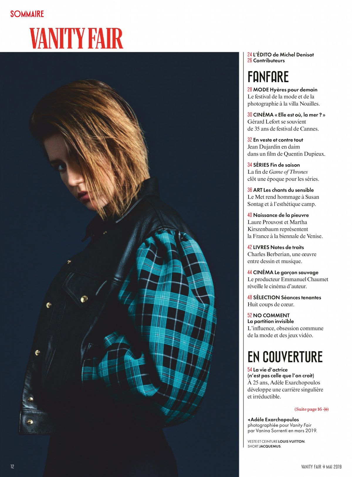 ADELE EXARCHOPOULOS in Vanity Fair Magazine, France May 2019 – HawtCelebs