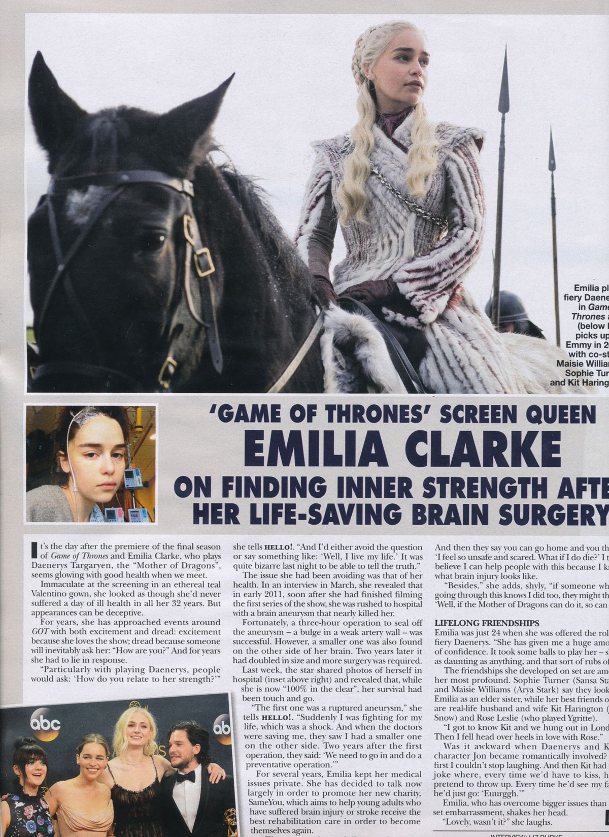 EMILIA CLARKE ion Hello! Magazine, April 2019 – HawtCelebs