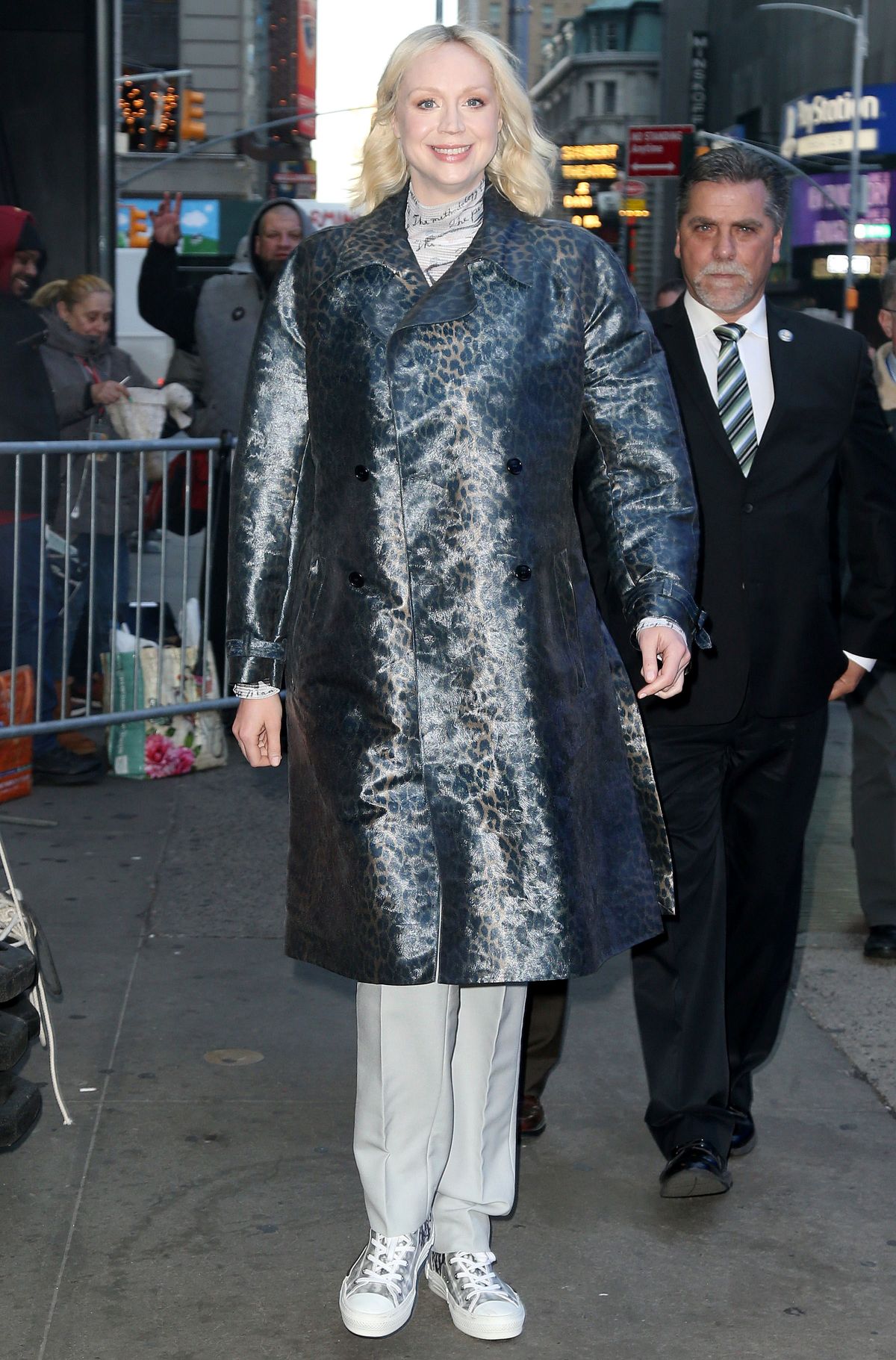 GWENDOLINE CHRISTIE Arrives at Good Morning America in New York 04/03 ...