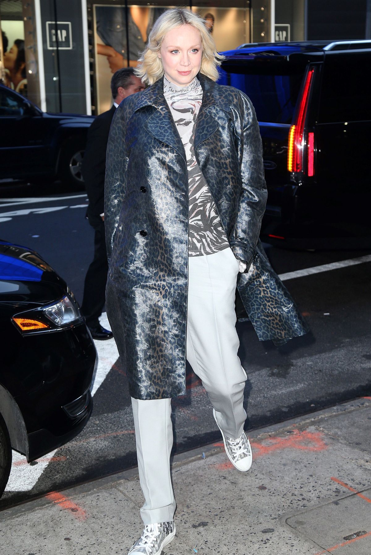 GWENDOLINE CHRISTIE Arrives at Good Morning America in New York 04/03 ...
