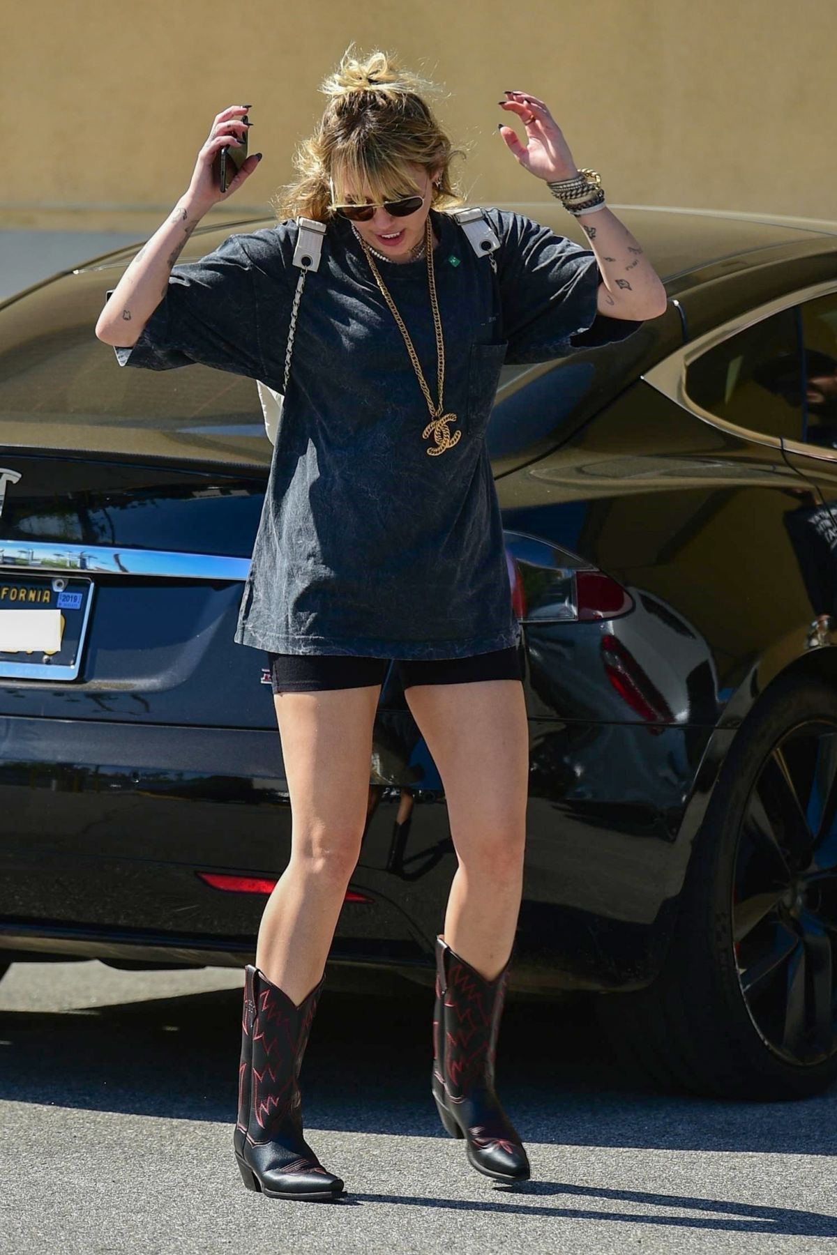 MILEY CYRUS Out and About in Studio City 04/25/2019 – HawtCelebs