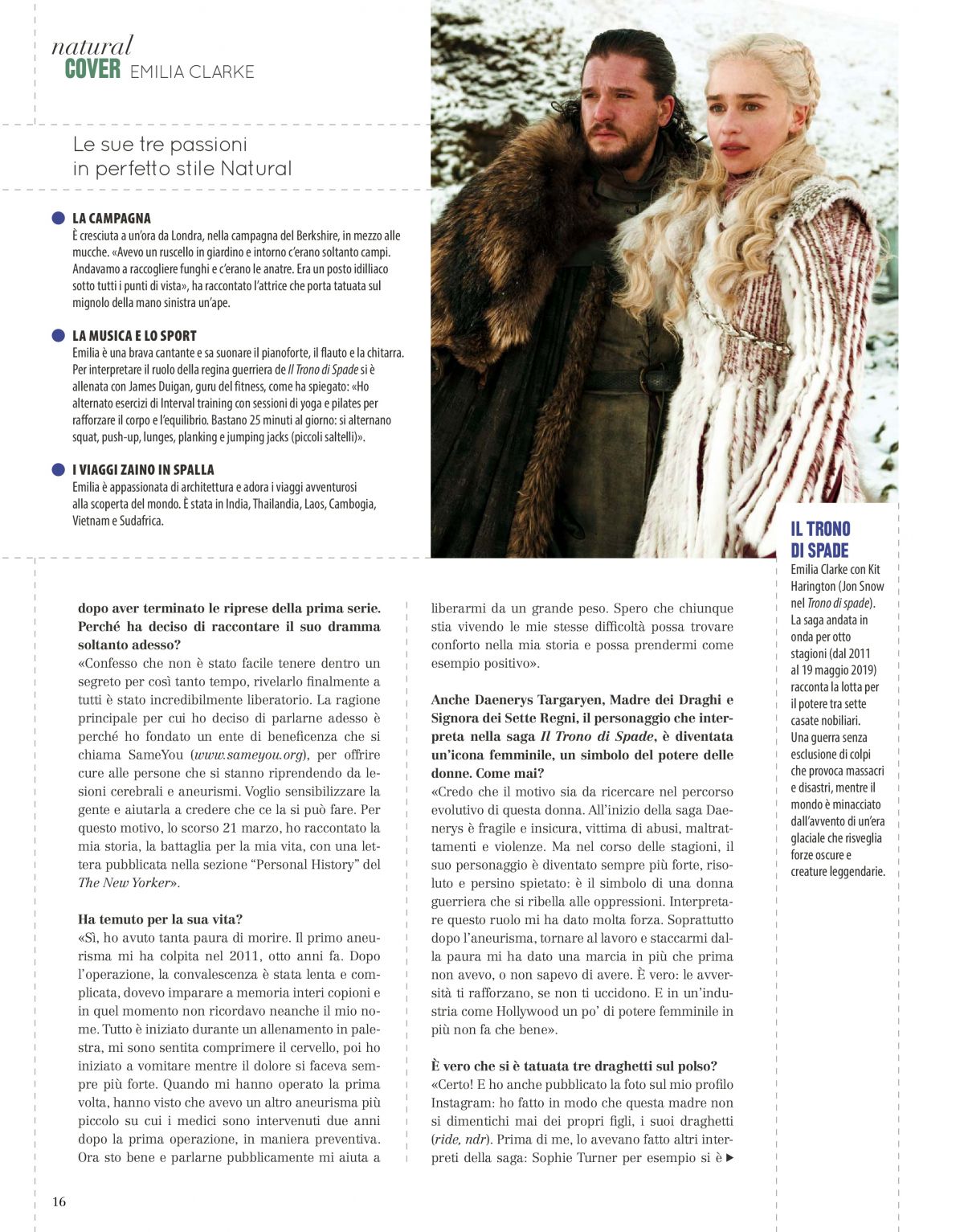 EMILIA CLARKE in Natural Style Magazine, May 2019 – HawtCelebs